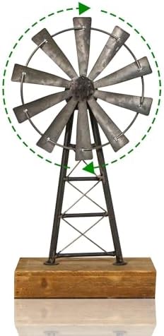 Amazon.com: Windmill Farmhouse Style Statue Metal 9.5" Tall 5.25" Long ...
