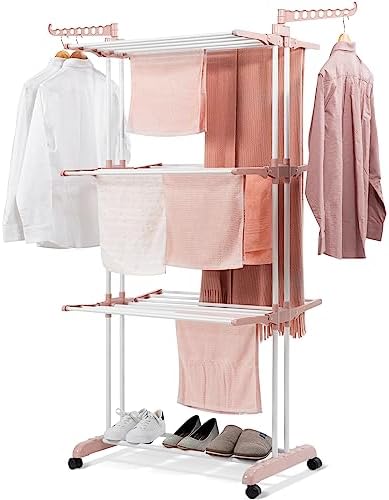 APEXCHASER Foldable Clothes Drying Rack, 4-Tier Drying Rack Clothing ...