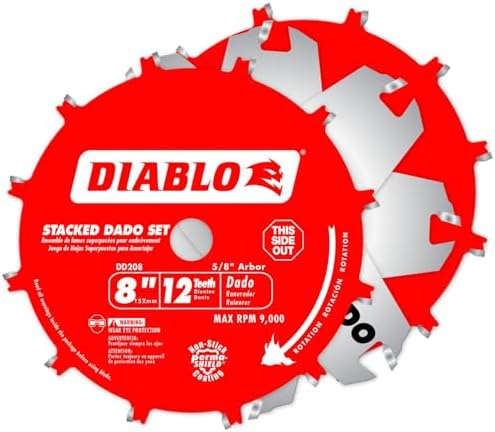 Freud-Diablo 8" Stacked Dado Set for All Saws (SD208S), Multi, One Size ...