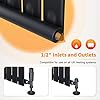 ELEGANT Black Single Panel Radiator 1800 x 272 mm Modern Flat Panel ...