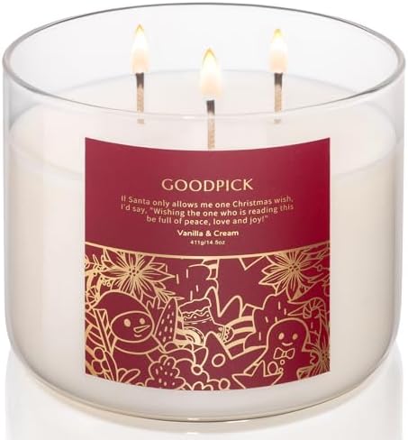 Amazon.com: Goodpick Vanilla Scented Candles, Strong Scented Soy ...