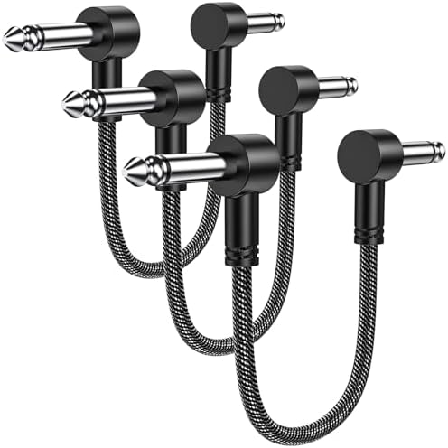 MOSWAG Guitar Patch Cables 3 Pack, 6 Inch Pedal Board Cable 1/4 Inch ...