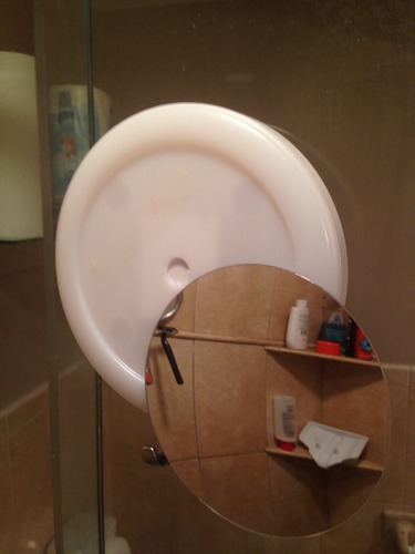 Amazon.com - interDesign iForm Suction Light Up Mirror, White - Shower ...