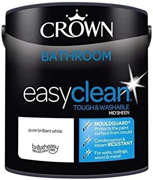 Crown Easyclean Bathroom Mid Sheen 2.5L PBW : Amazon.co.uk: DIY & Tools