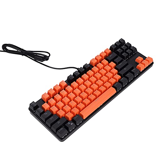 Dpofirs 87 Keys Gaming Keyboard, Black and Orange Dualcolor Keycap ...