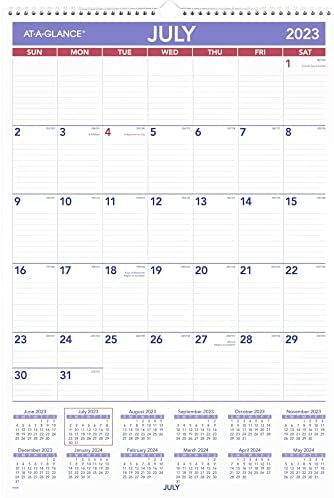 Amazon.com: AT-A-GLANCE 2023-2024 Academic Wall Calendar, Monthly, 15-1 ...