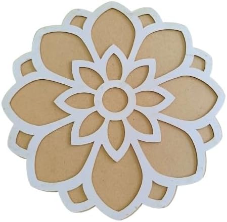 Amazon.com: DIY MDF Readymade Round Lotus Designer Rangoli Mat Easy to ...