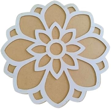 Amazon.com: DIY MDF Readymade Round Lotus Designer Rangoli Mat Easy to ...