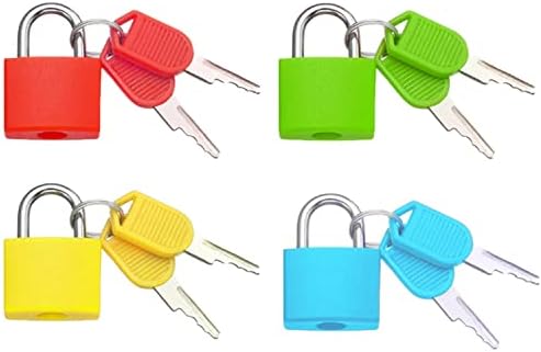 8 Pieces Coloured Padlocks with Keys Small Mini Suitcase Locks Metal ...