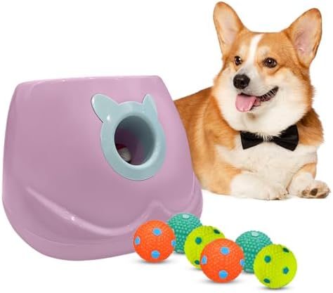 Automatic Ball Launcher for Dog, Dog Ball Luancher with 6 Balls ...
