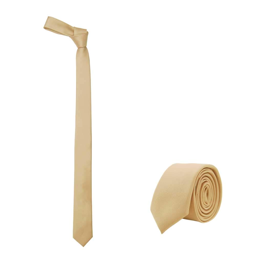 JNJSTELLA Men's Skinny 2" Solid Color Necktie Slim Tie Beige at Amazon ...