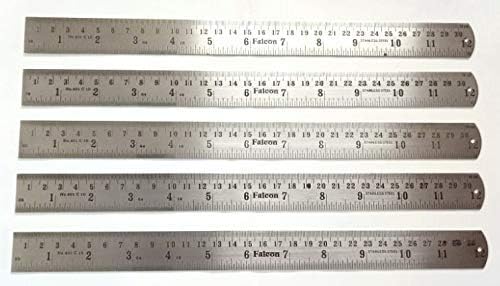 LOVELY FALCON kristeel 12 Inch Stainless Steel Scale Ruler (Set of 5 ...