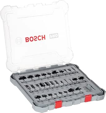 Bosch Mixed Router Bit Set | 30-Piece Router Bit Set | 6 mm Shank ...