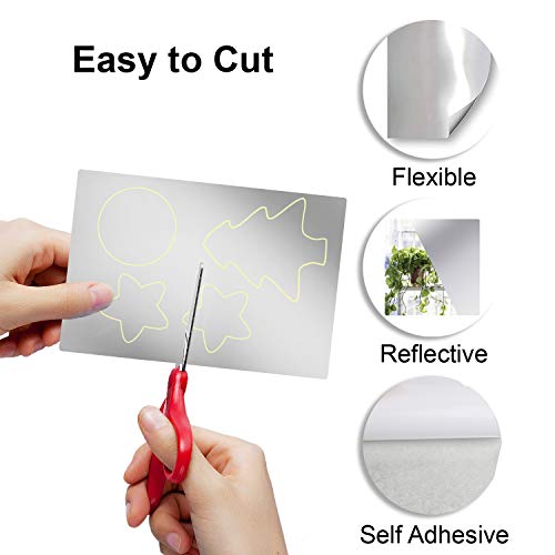GXOEEGOF Flexible Cuttable Mirror Sheet 6" x 9", Self Adhesive - Want ...