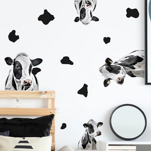 Amazon.com: Funny Cows and Cow Print Wall Stickers, sacinora Modern Cow ...