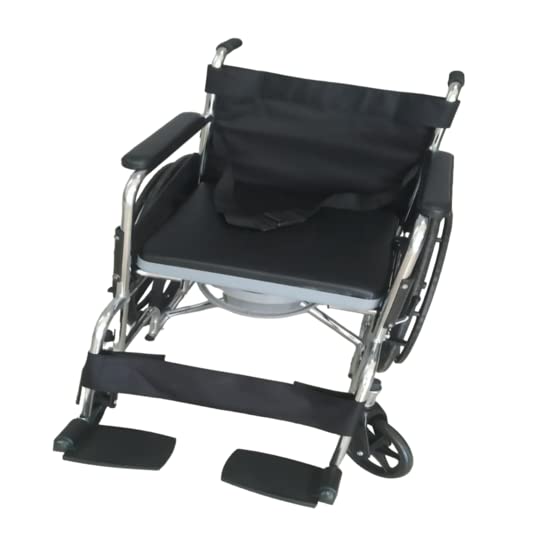 Folding Chrome Polished Commode Wheelchair with Sefty Belt (Wheelchair ...