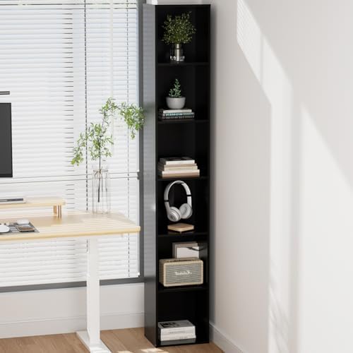 Amazon.com: QieerHior Tall Narrow Bookshelf 6-Tier Bookcase,70.5 ...