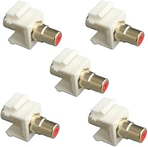 Amazon.com: 5 RCA Keystone Jack Inserts, Gold Plated RCA Wall Jack for ...