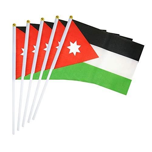 Amazon.com: 25 Pack Hand Held Small Mini Flag Jordan Jordanian Flag ...