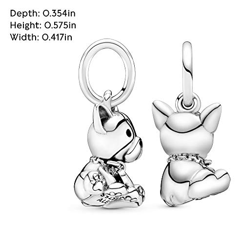 Bulldog Dog Sterling Silver Charm - Buy Online