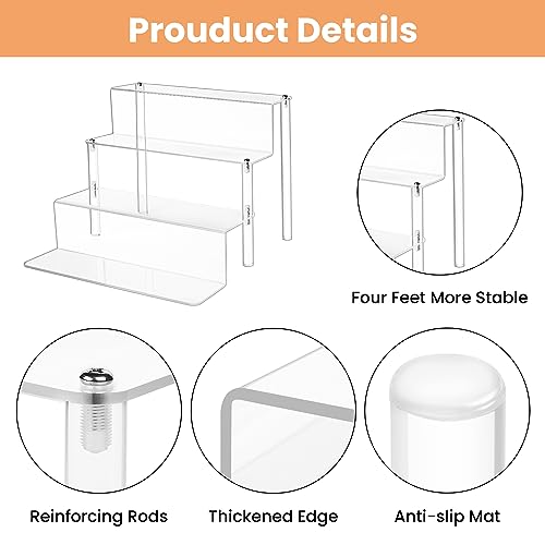 Snapklik.com : Upsimples Acrylic Riser Display Shelf, 2 Pack 4 Tier ...