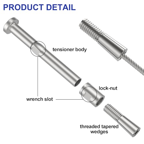 Snapklik.com : 20 Pack Swageless Cable Fittings For 1/8 Cable Railing ...