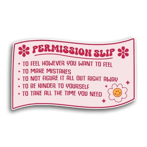 Amazon.com: Permission Slip Waterproof Sticker Mental Health Stickers ...