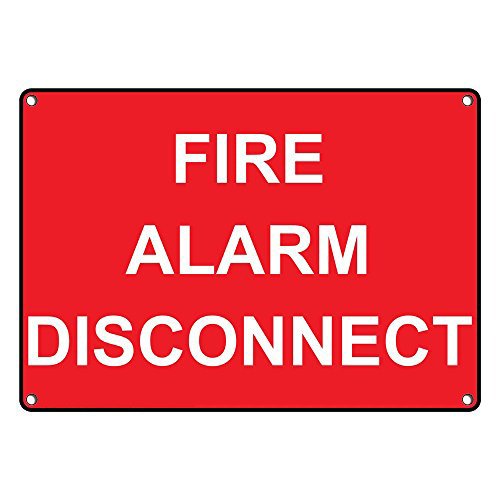 Weatherproof Plastic Fire Alarm Disconnect Sign with English Text ...