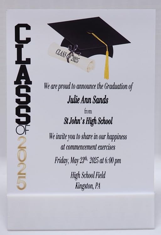 Amazon.com: Personalized Graduation Commencement Invitations (black ...