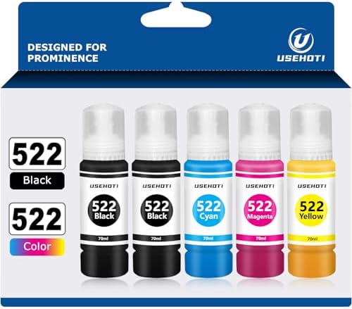 Amazon.com: EPSON 522 EcoTank Ink Ultra-high Capacity Bottle Black ...