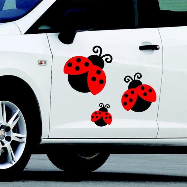 ISEE 360® 3 PCs Lady Bugs Car Exterior Decorative Stylish Sporty Vinyl ...