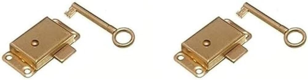 2 Pieces Door Lock with Key Vintage Cabinet Lock Antique Old Chinese ...