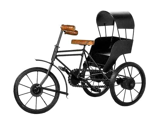 REMARKABLE Antique Wood and Wrought Iron Mini Rickshaw | Showpiece for ...