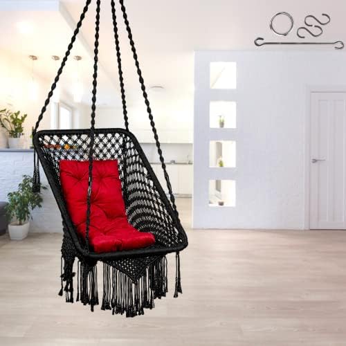 Swingzy Cotton Netted Rope Hanging Swing Chair for Adults & Kids/Swing ...