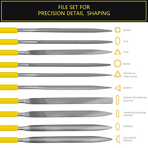 Snapklik.com : Kapoua Needle File Set, 10 Pieces Hand Metal Files ...