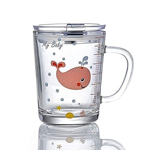 Buy Denfy Cartoon Printed Design Glass with Lid and Straw Aesthetic Coffee Sipper Mug,Glass ...