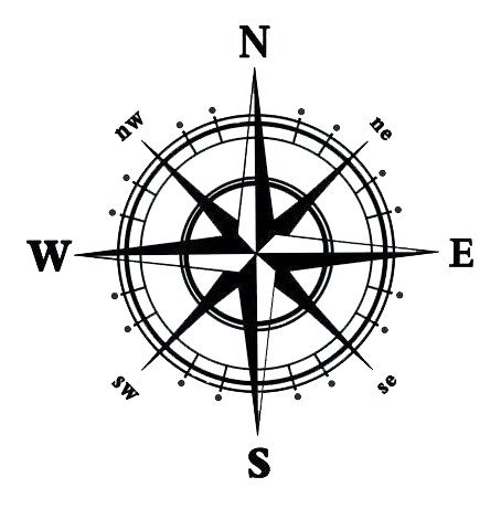 Redesigned Large 22 5/8" One Piece Compass Rose Wall Decor Removable ...