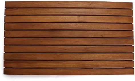Amazon.com: Designer Teak Shower Mat Large 31.5 X 19.5 Naturally Water ...