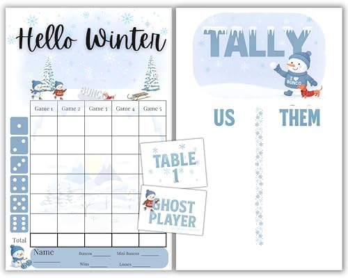 Amazon.com: Winter Bunco Game Set – Snowman Winter Theme with ...