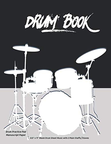 Buy Drum Book Drum Practice Pad Manuscript Paper 8.5" x 11" Blank Drum ...