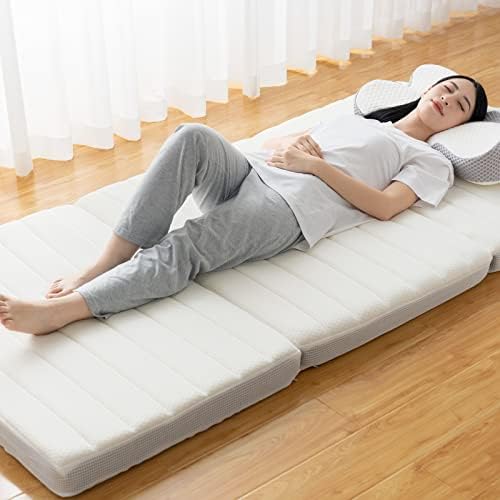 Amazon｜HOMFINE マットレス シングル 三つ折り 極厚10cm 折り畳み 高反発+低反発 体圧分散 リバーシブル ベッドマット 敷き布団 2層構造 高反発密度37D 硬さ220N ...