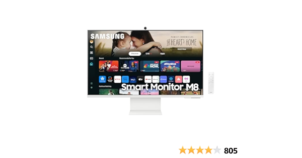 SAMSUNG 32-Inch M8 (M80D) Series 4K UHD Smart Monitor with Streaming TV, Speakers, HDR10+, AI ...