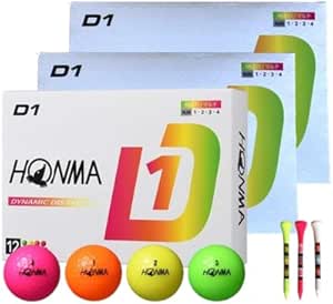 Amazon.co.jp: 【3ダース＋おまけ】本間ゴルフ HONMA D1 ボール 2024年モデル BT2401 マルチカラー 3ダース（12個入り×3）おまけティー3個 : スポーツ＆アウトドア