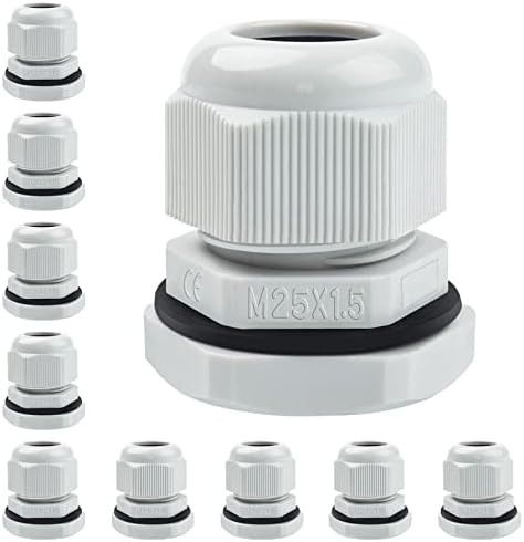 10 Pack Cable Glands M25, Hanibos IP68 Waterproof Cable Glands Nylon ...