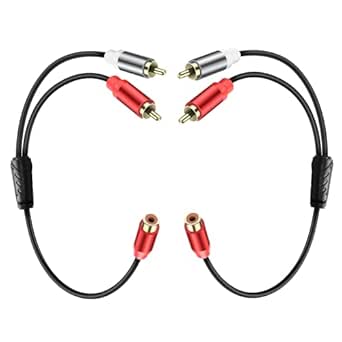 Amazon.com: JSADZKJ RCA Subwoofer Cable 1 RCA Female to 2 RCA Male Y ...