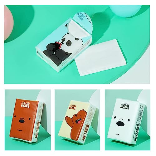 MINISO Pocket Tissues Packs We Bare Bears Series Tissues (8sheets*3 ...