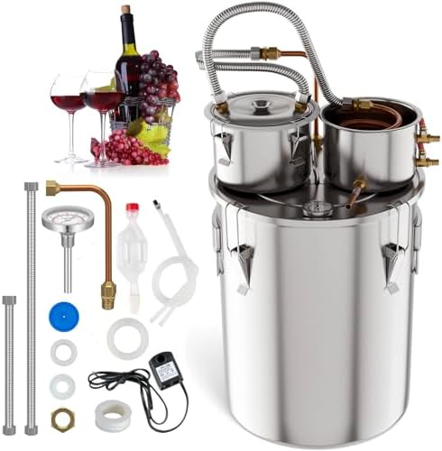 GiantexUK 3 Pots Home Distiller Moonshine Still, 5 Gal 22L/ 8.5Gal 38L ...
