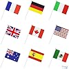 Amazon.com: 50 Countries International World Stick Flag,Hand Held Small ...