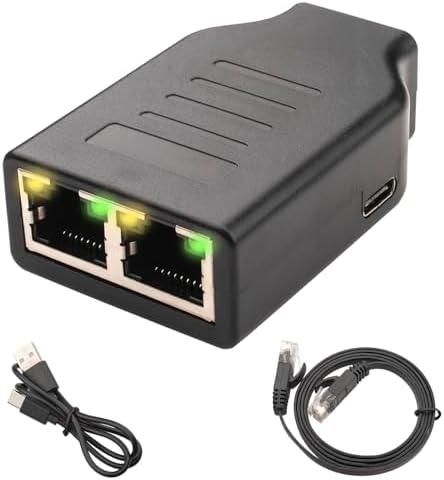 Leehitech Ethernet Splitter 1 to 2 Out, 1000Mbps Gigabit Network Switch ...