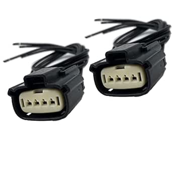 Huayicarbpart 2Pcs 4-Wire HID Halogen Headlight Connector Pigtail ...